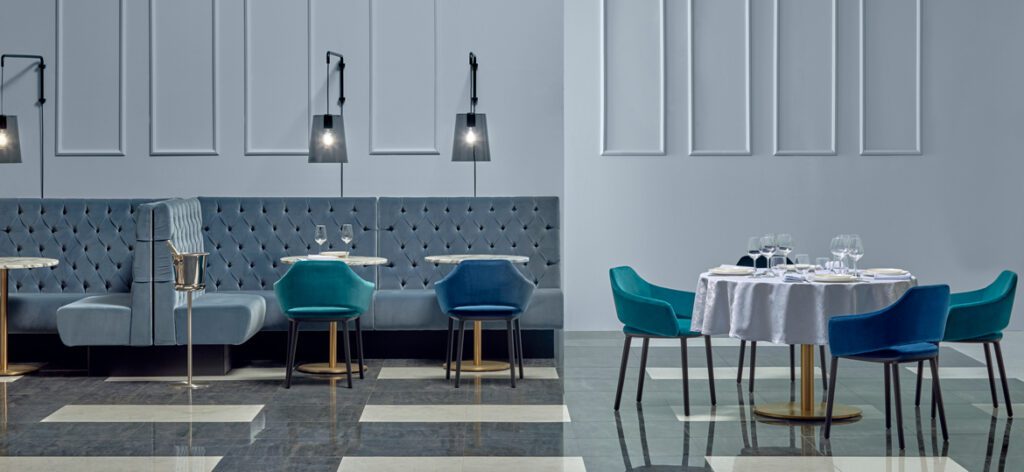 Inox Dining Table with Marble Top - Luxury & Modern Design | Iroco Design